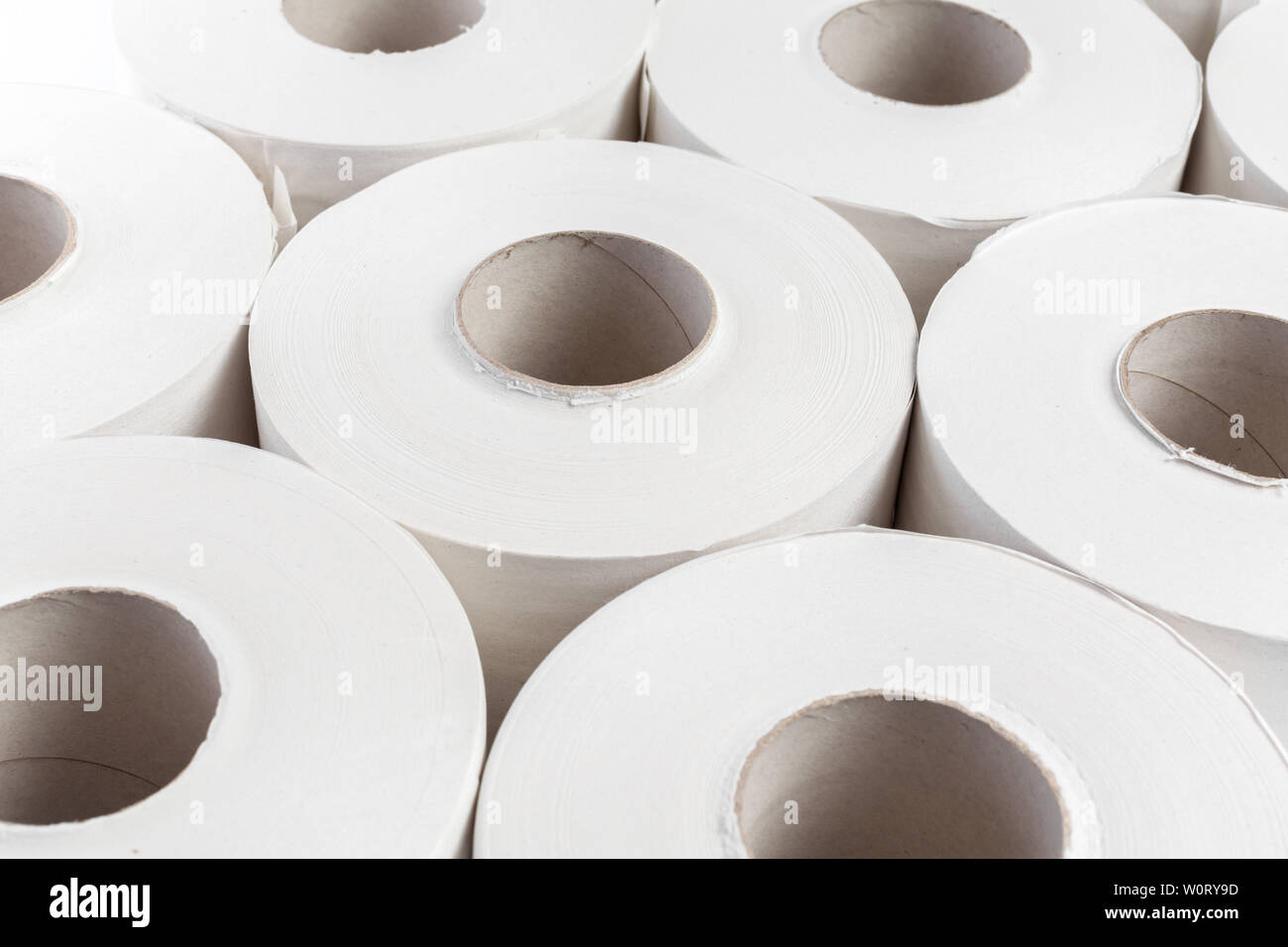 toilet paper on white background Stock Photo - Alamy