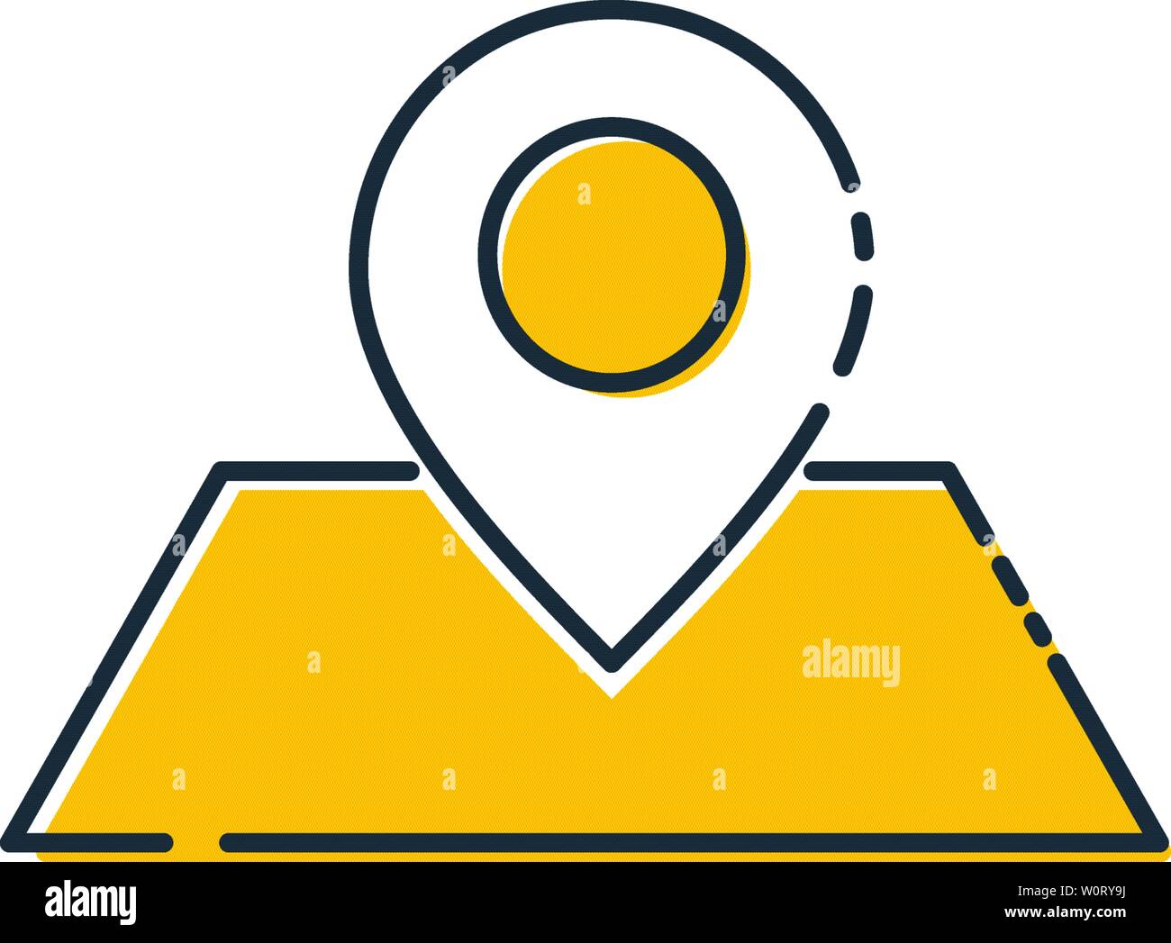 Map icon colored line symbol. Premium quality isolated destination ...