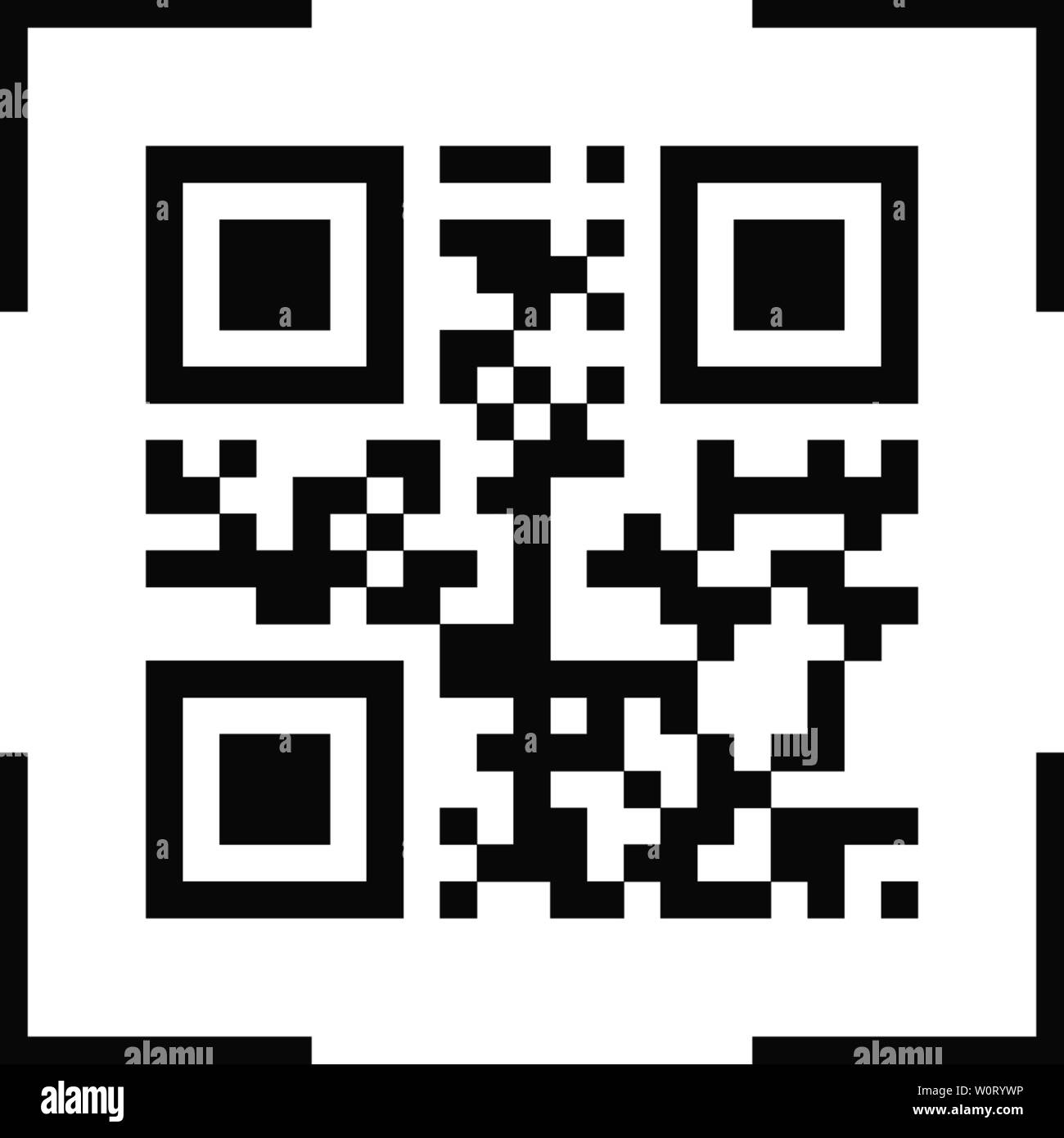 Vector QR code sample for smartphone scanning isolated on white ...