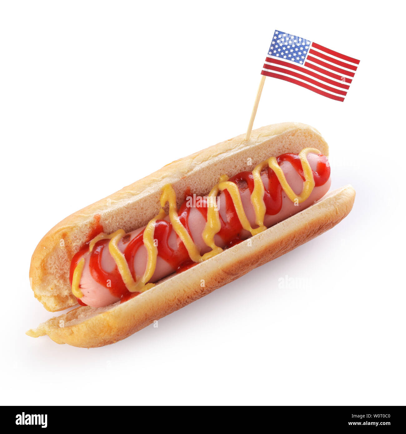 Fresh hot dog isolated on white Stock Photo - Alamy