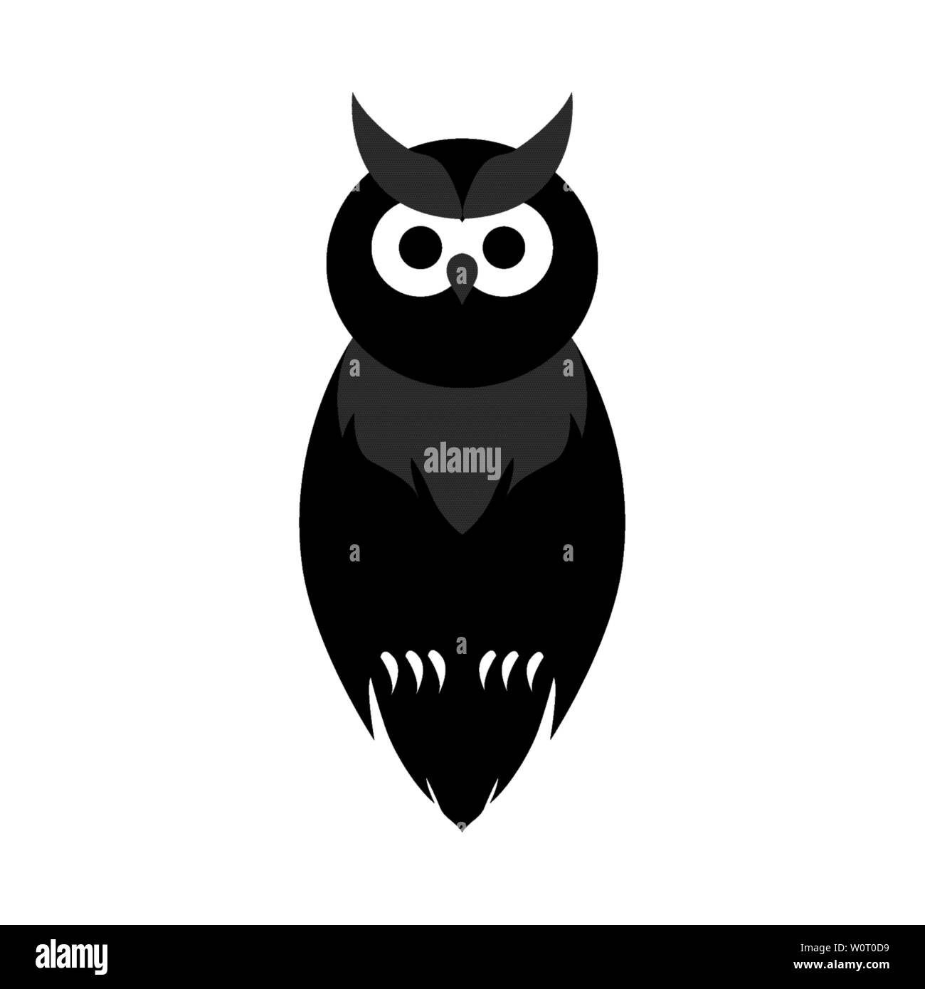 Halloween black owl. Single Design. Vector illustration Stock Vector ...