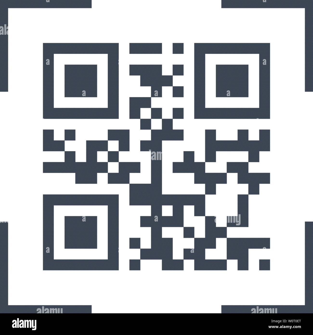 Scanning black qarcode on phone screen icon, simple flat design ...