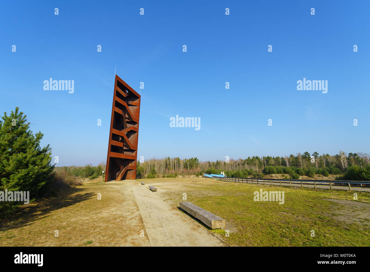 SENFTENBERG, GERMANY - FEBRUARY 07, 2018: Attractions near the lake ...
