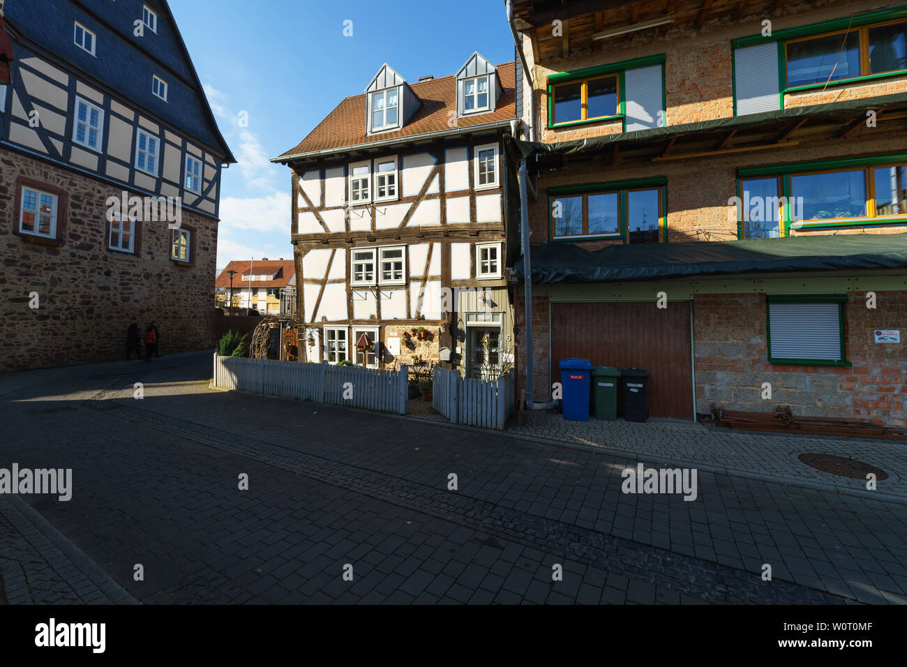 NEUSTADT (HESSE), GERMANY - FEBRUARY 18, 2018: Typical architecture and ...