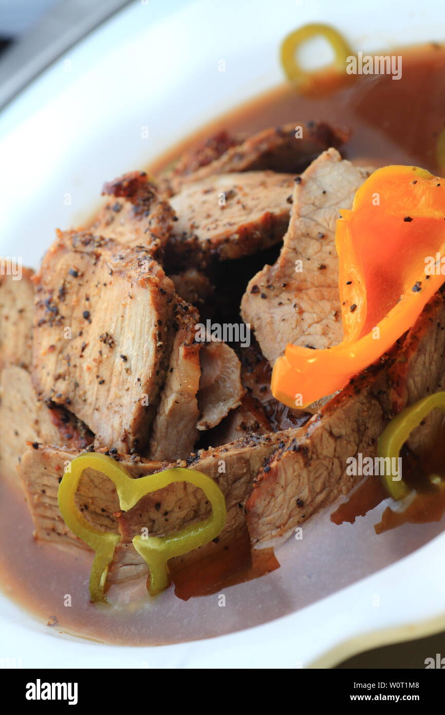 Pork cold vegetables Stock Photo - Alamy