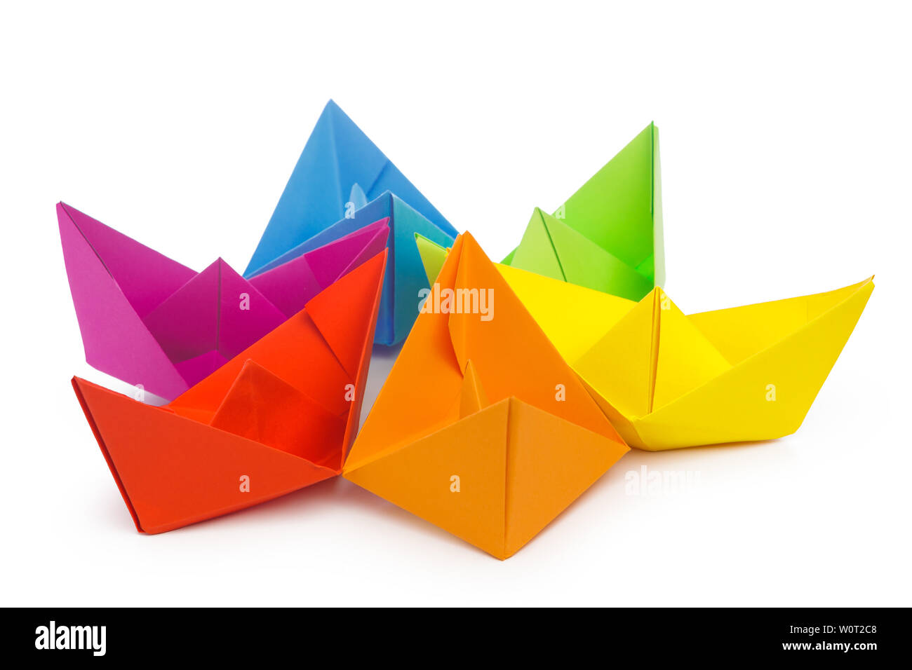paper ships isolated on white Stock Photo - Alamy