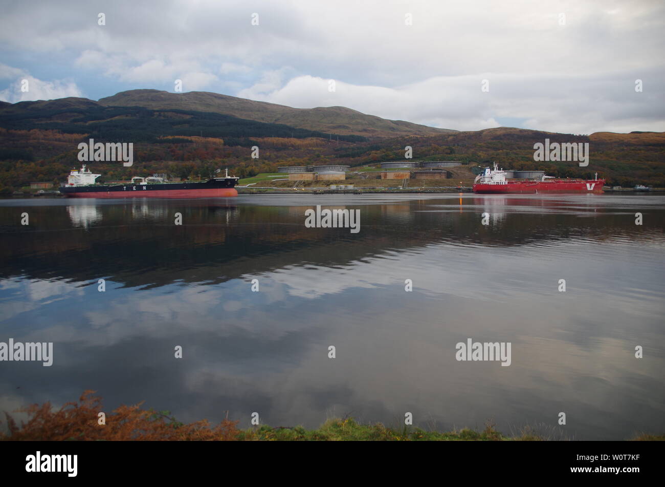 Finnart Oil Terminal. Ardgartan peninsula. The Loch Lomond and Cowal ...