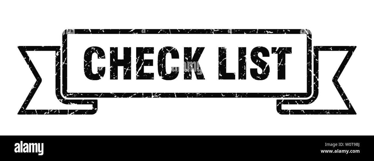 check list grunge ribbon. check list sign. check list banner Stock ...