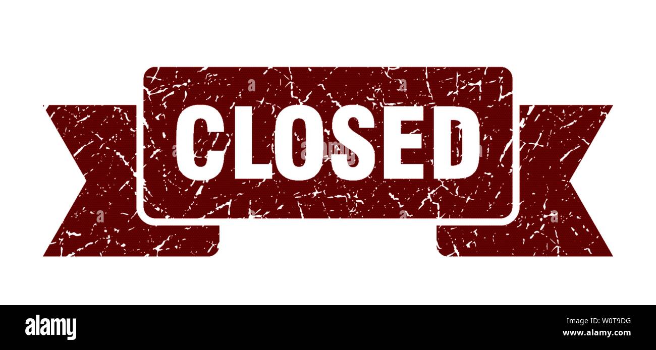 closed grunge ribbon. closed sign. closed banner Stock Vector Image ...