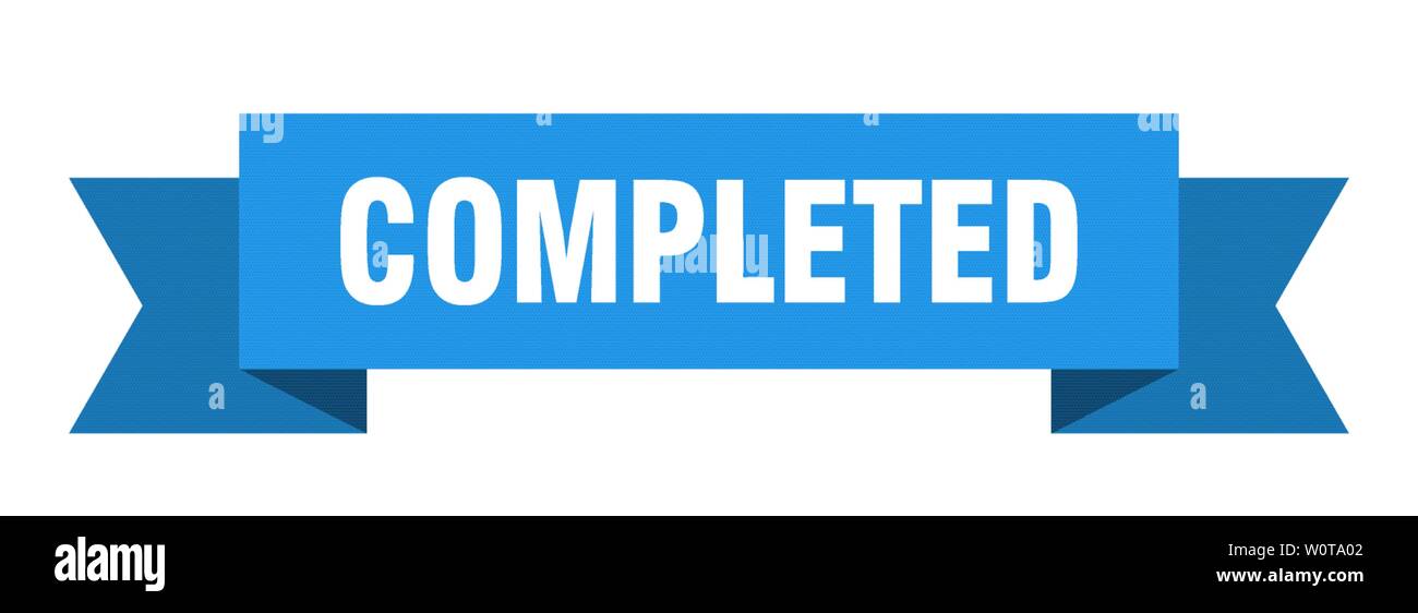 completed ribbon. completed isolated sign. completed banner Stock ...