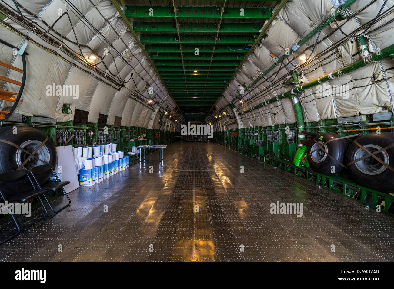 BERLIN, GERMANY - APRIL 25, 2018: Cargo compartment of the strategic ...