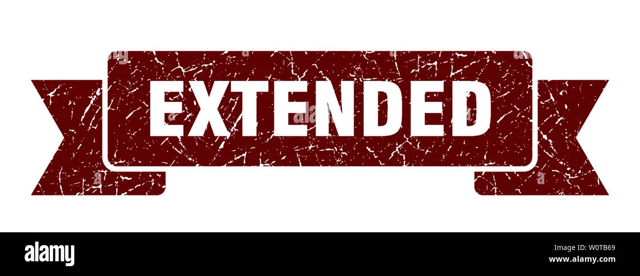 extended grunge ribbon. extended sign. extended banner Stock Vector ...