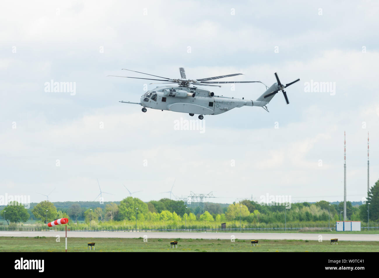 BERLIN, GERMANY - APRIL 26, 2018: Demonstration flight the heavy-lift ...