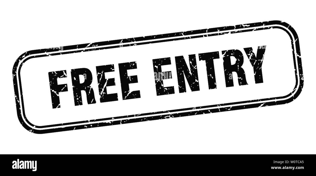 free entry stamp. free entry square grunge sign. free entry Stock ...
