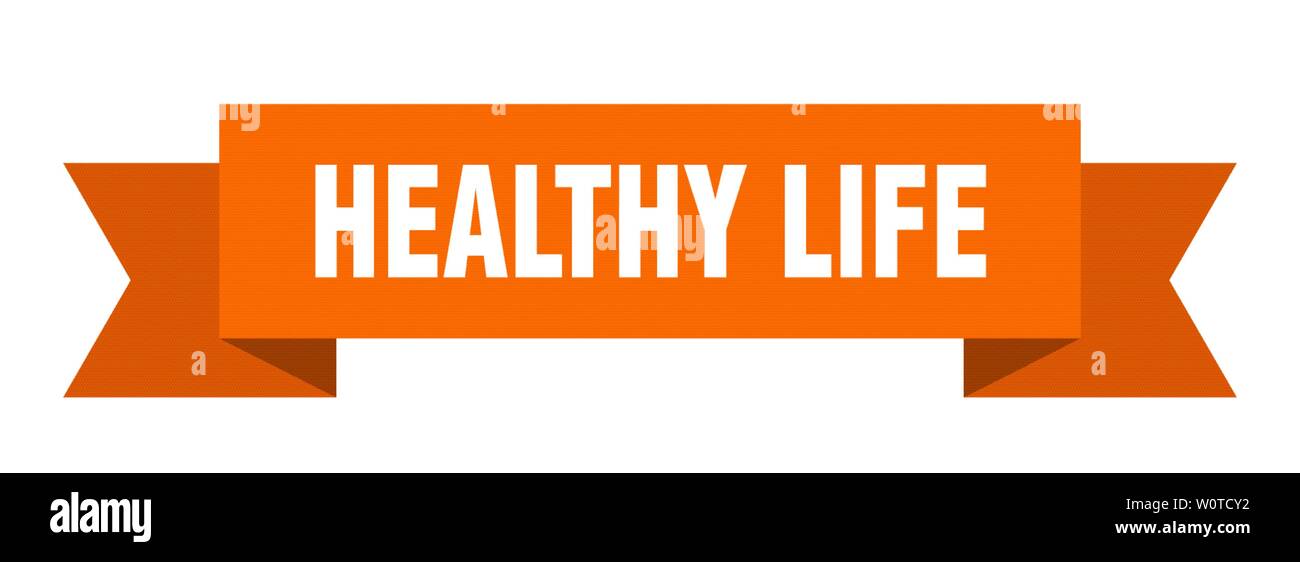 healthy life ribbon. healthy life isolated sign. healthy life banner ...