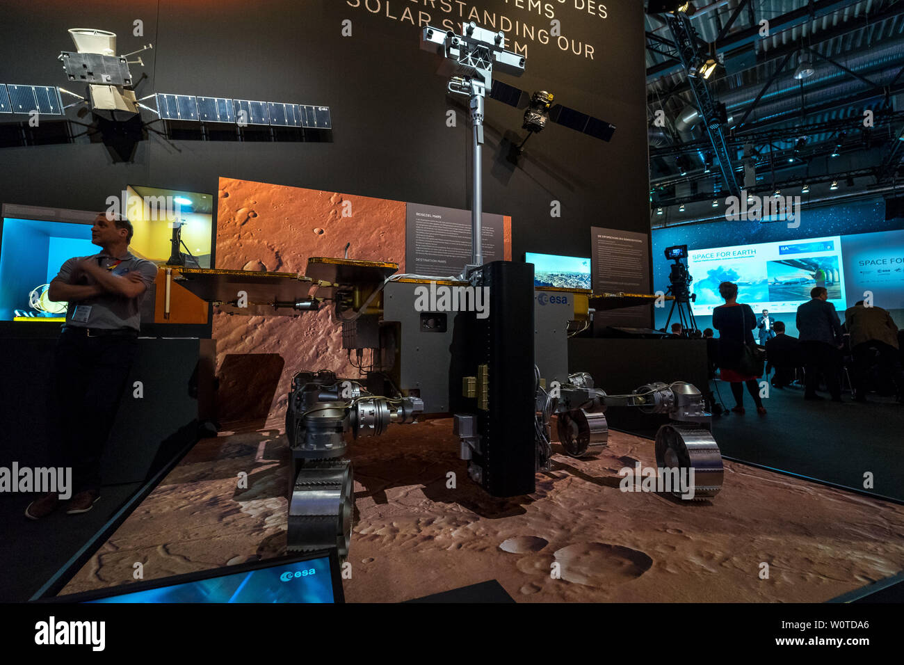 BERLIN - APRIL 26, 2018: Space Pavilion. ExoMars is Mars rover by the ...