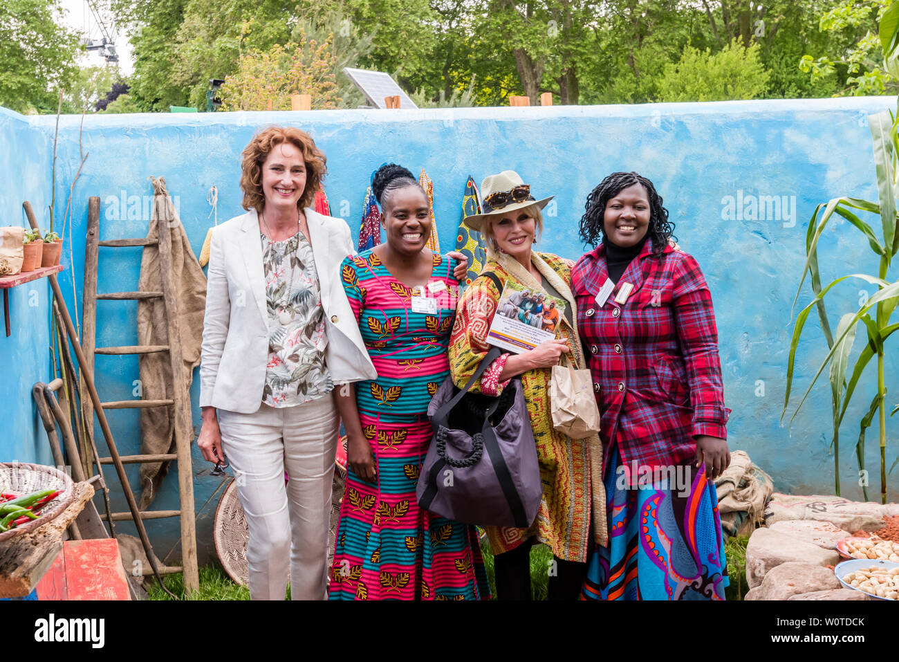 Jilayne Rickards With Joanna Lumley At The Camfed Garden At The 2019