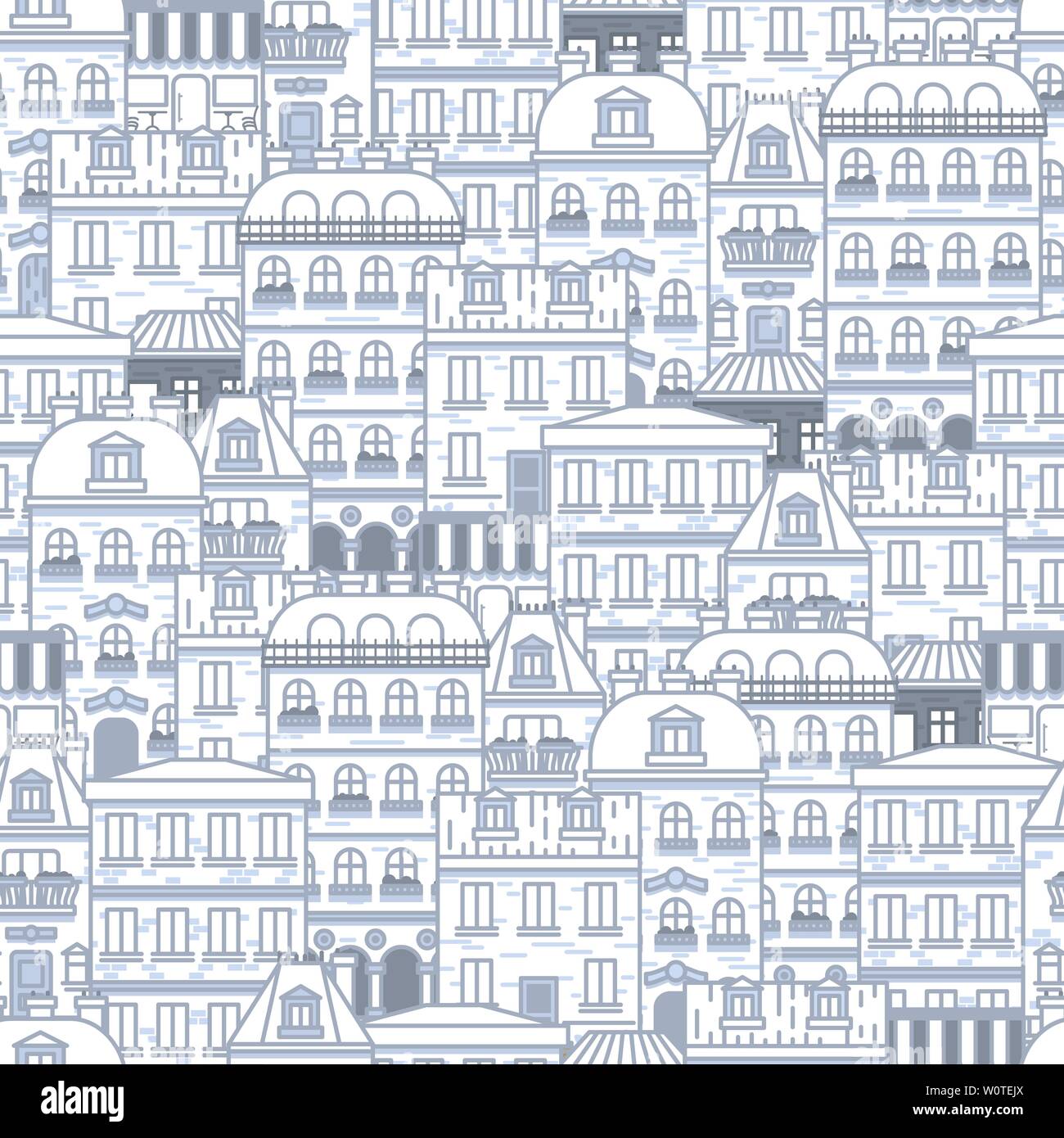 seamless pattern with houses and buildings of Paris. vector ...