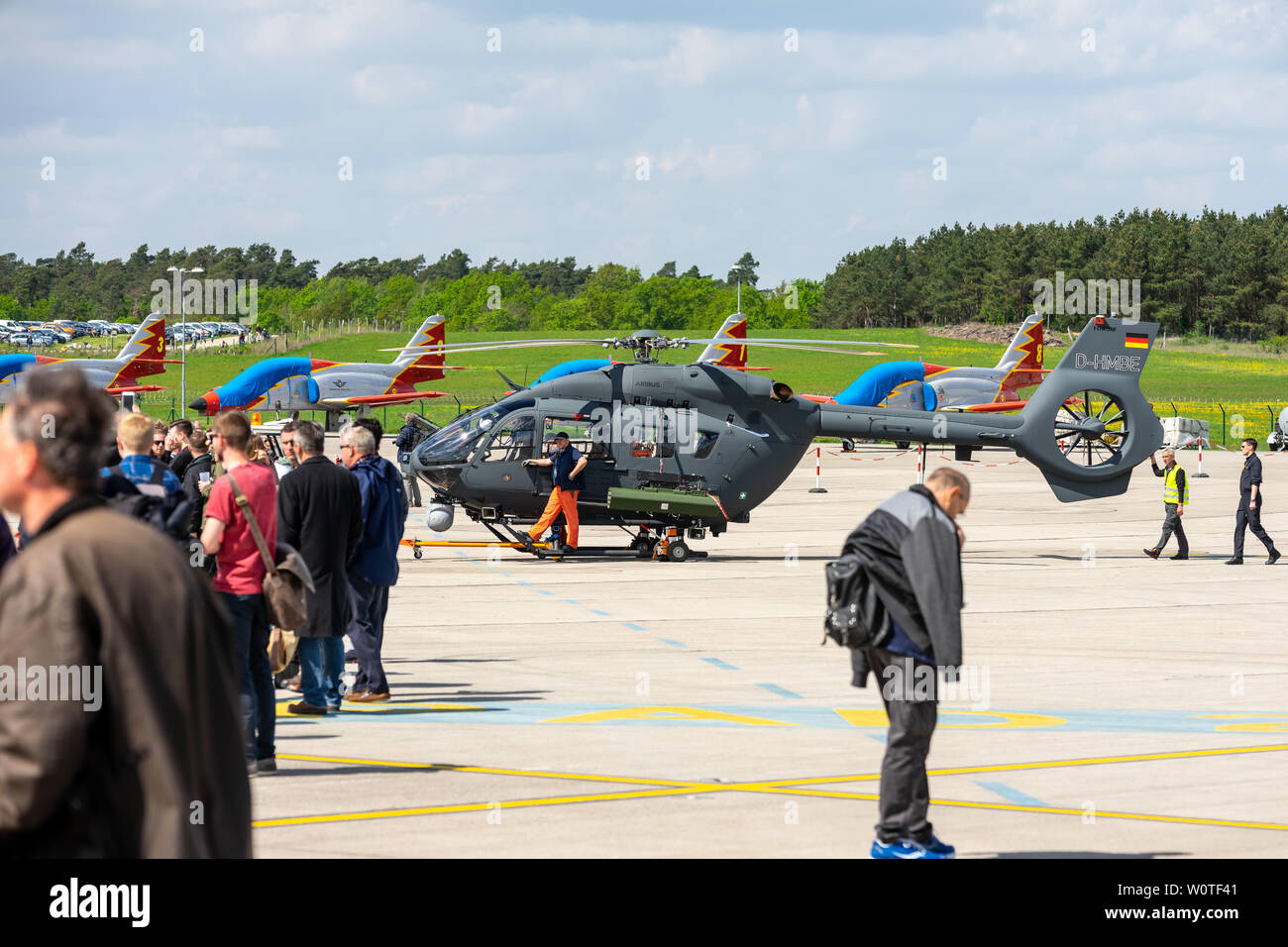 BERLIN, GERMANY - APRIL 27, 2018: Utility helicopter Airbus Helicopters H145M. German Army ...