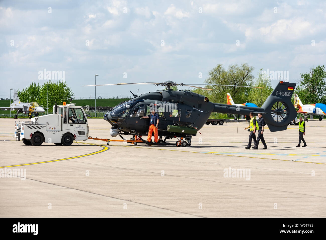 BERLIN, GERMANY - APRIL 27, 2018: Utility helicopter Airbus Helicopters H145M. German Army ...