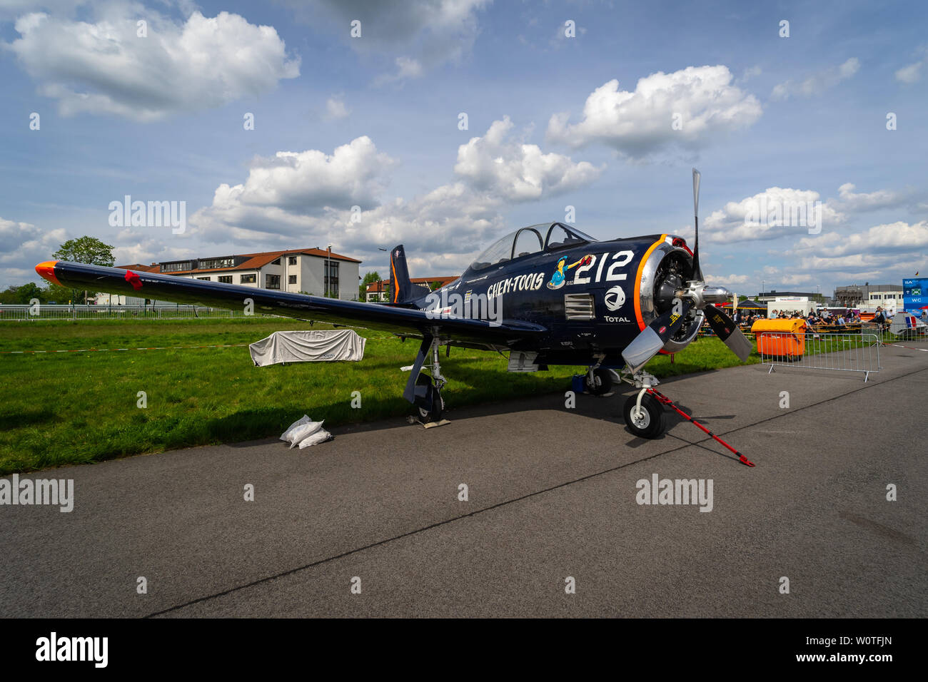 BERLIN - APRIL 27, 2018: Light attack / Trainer aircraft North American ...