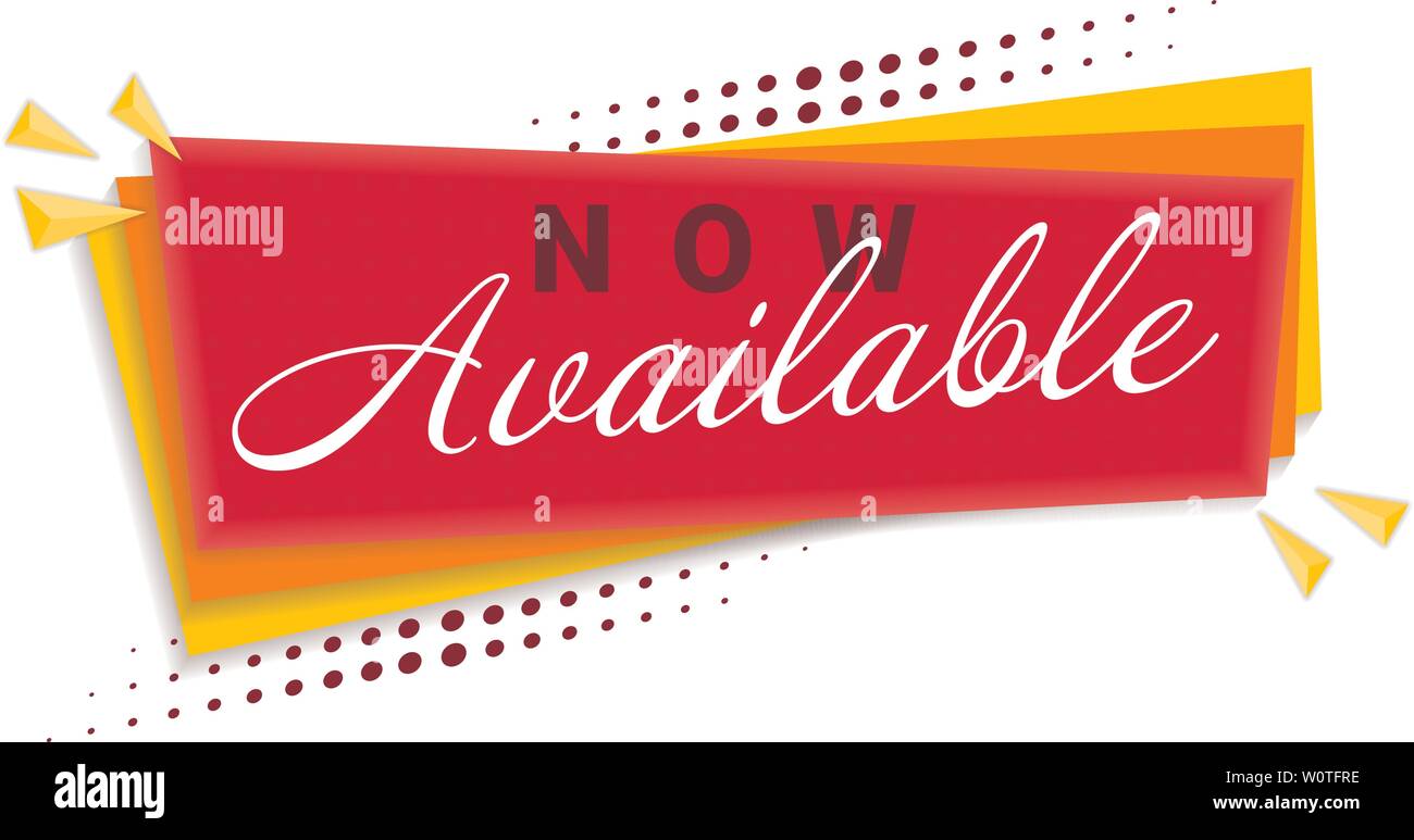 Red Vector Illustration Sign Available Now. Illustrations For Promotion ...