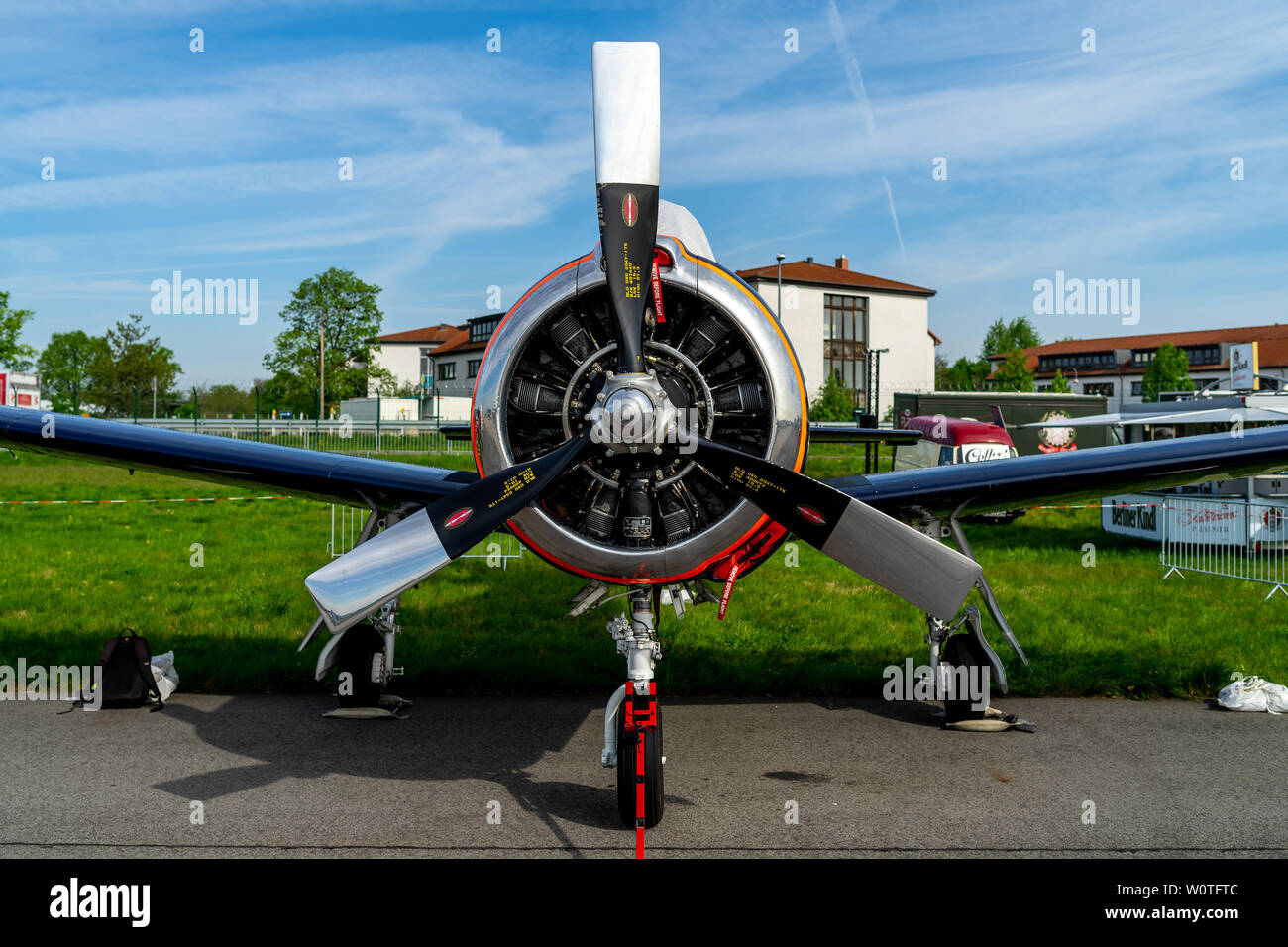 BERLIN - APRIL 27, 2018: Light attack / Trainer aircraft North American ...