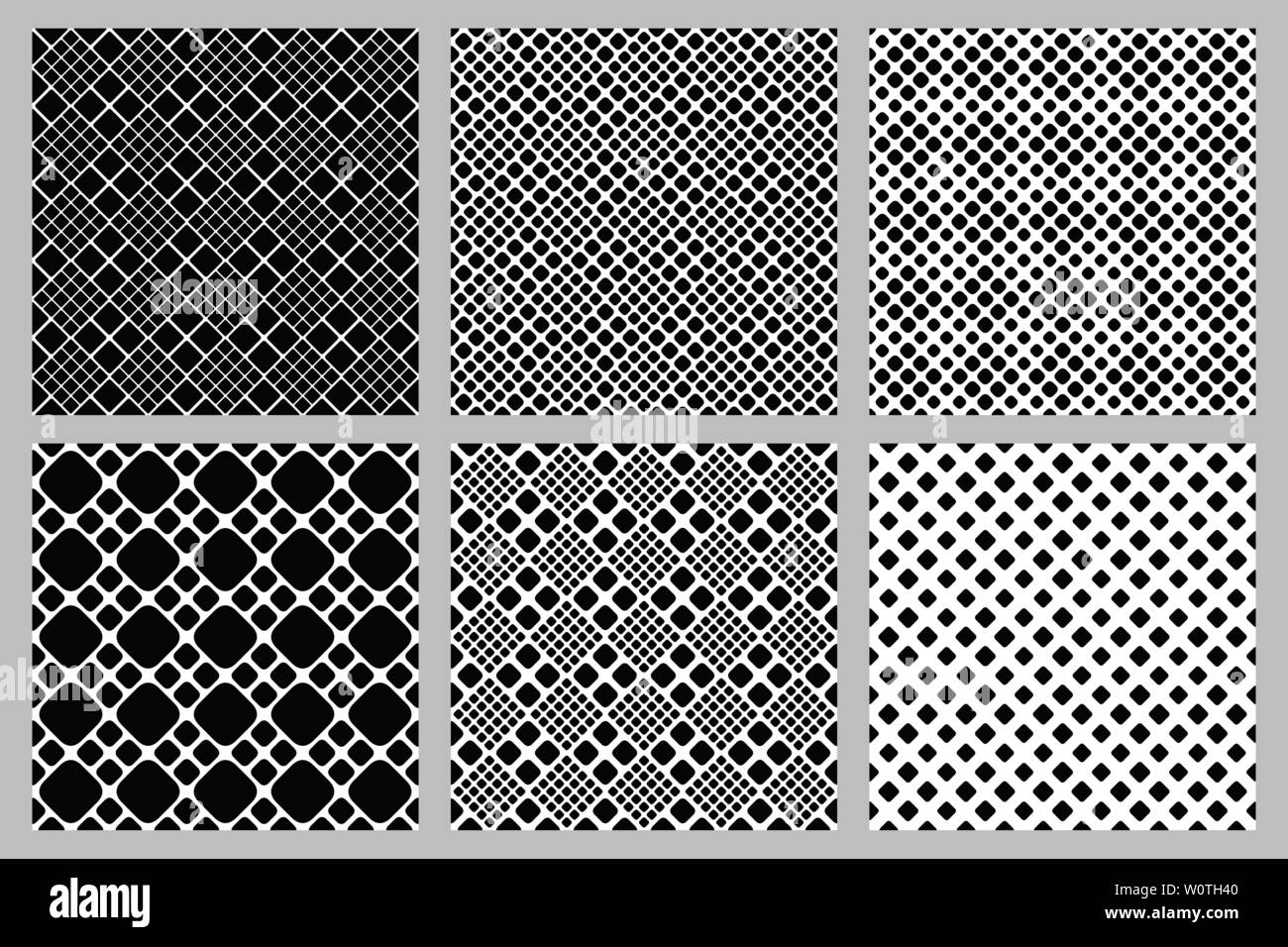 Abstract geometrical rounded diagonal square pattern background set - vector illustrations Stock ...