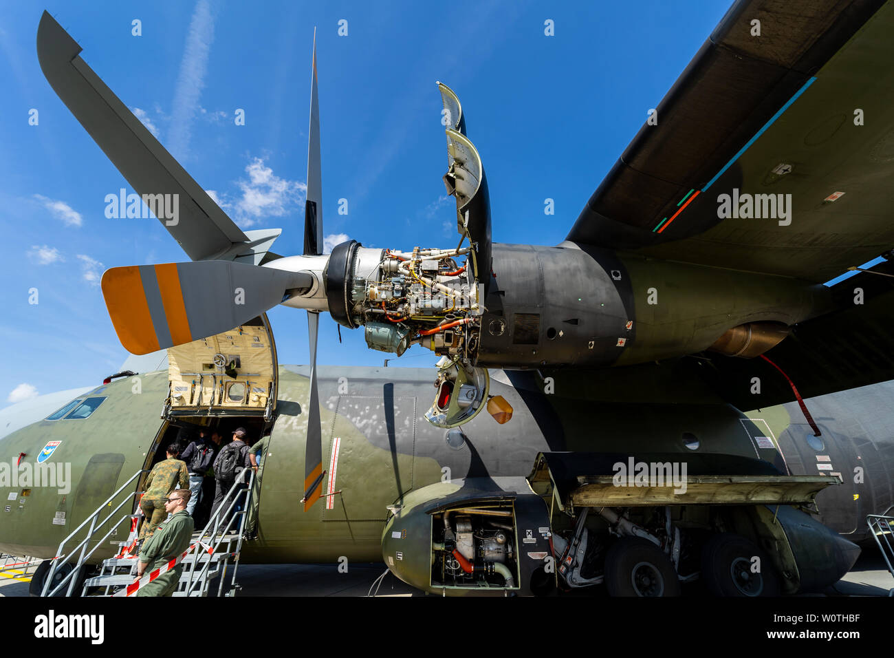 BERLIN - APRIL 26, 2018: Turboprop engine Rolls-Royce Tyne Rty.20 Mk 22 ...