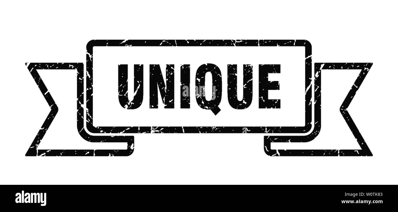 unique grunge ribbon. unique sign. unique banner Stock Vector Image ...
