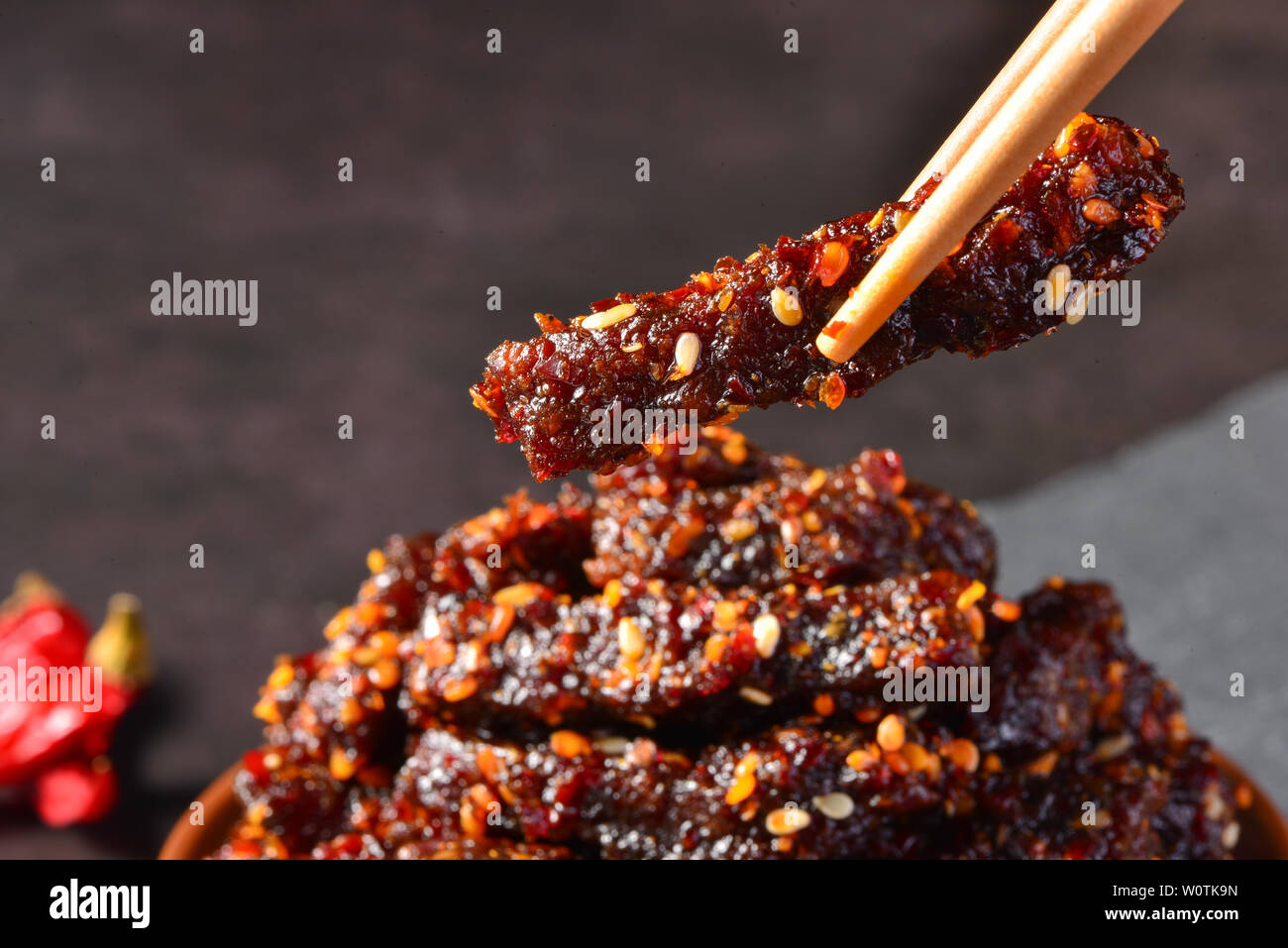 Spicy beef strips Stock Photo - Alamy