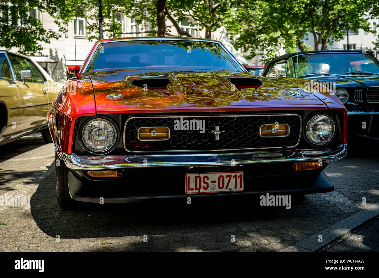 BERLIN - JUNE 09, 2018: Muscle car Ford Mustang Mach 1, 1971. Classic ...