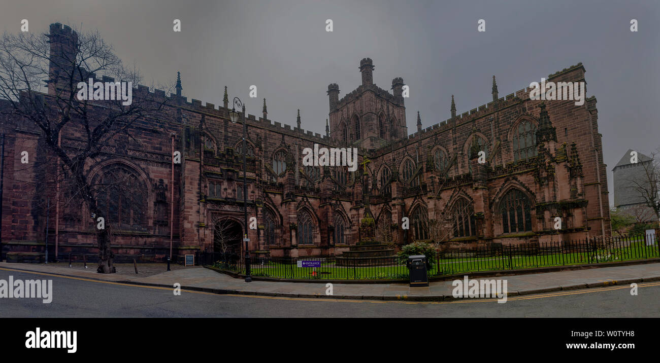 A panoramic view of Chester Cathedral, UK Stock Photo - Alamy