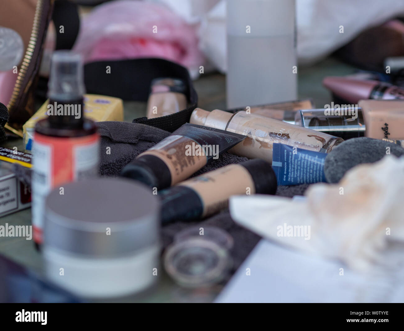 Makeup on dressing table hi-res stock photography and images - Alamy
