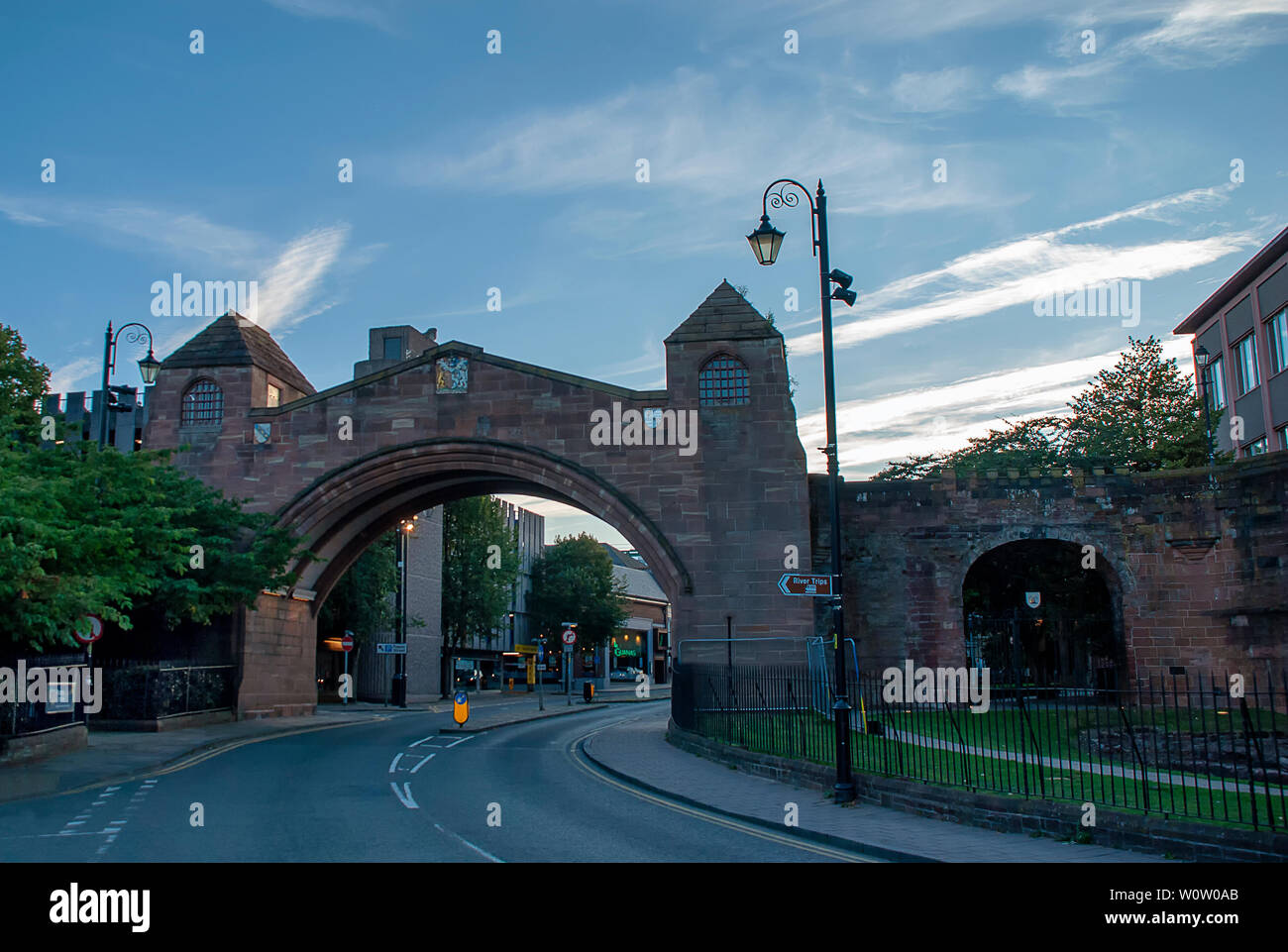 The arch bridge of Newgate in Chester, UK Stock Photo - Alamy