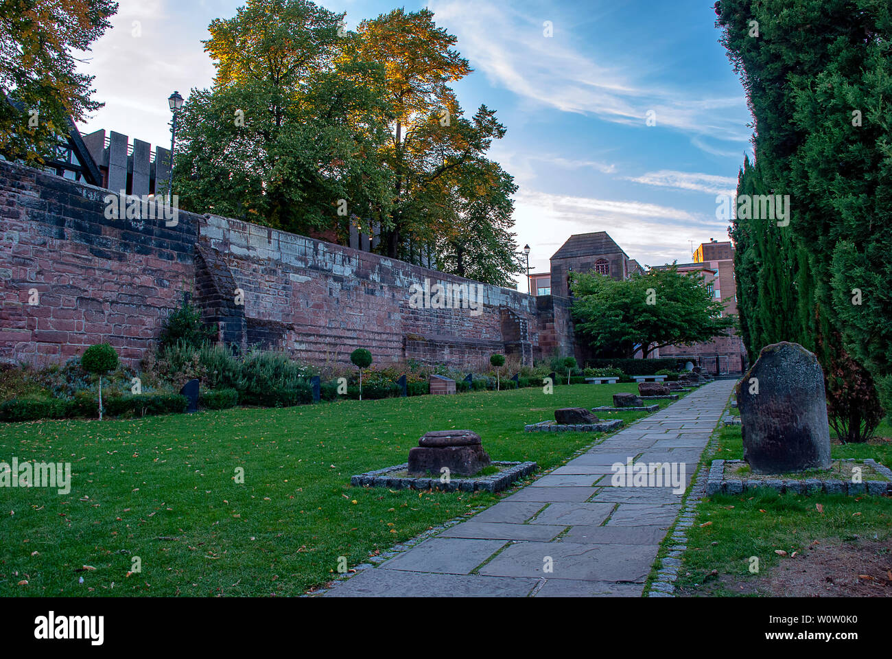 The Roman Gardens in the heart of Chester, Cheshire, UK Stock Photo - Alamy