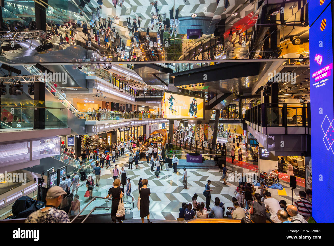 Funan Mall shopping interior, Singapore Stock Photo - Alamy