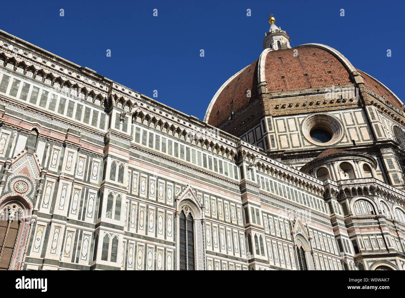 facades of the monumental buildings of the city of Florence in Italy ...