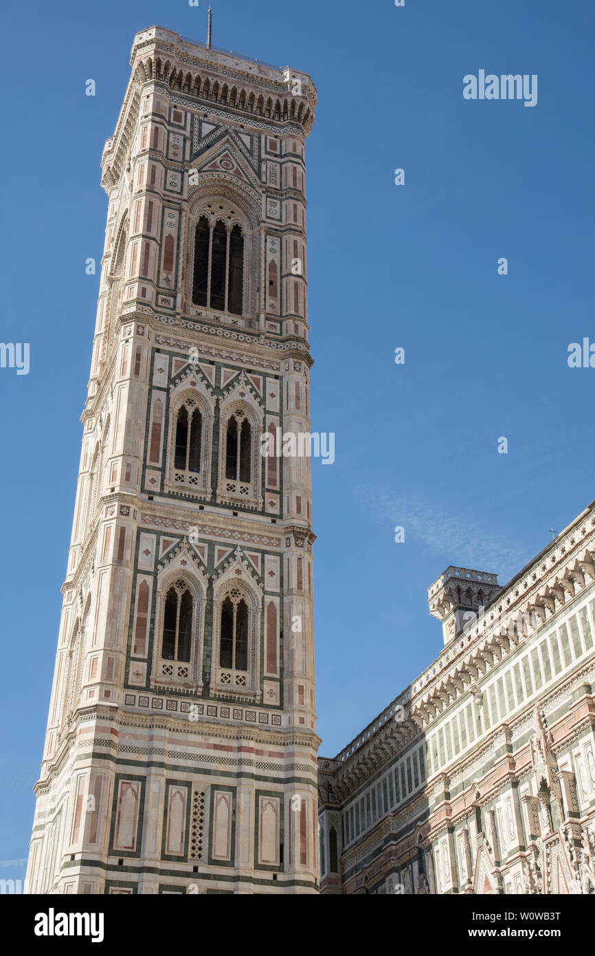 facades of the monumental buildings of the city of Florence in Italy ...