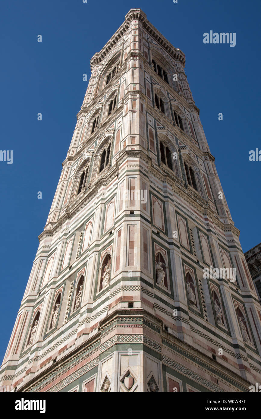 facades of the monumental buildings of the city of Florence in Italy ...