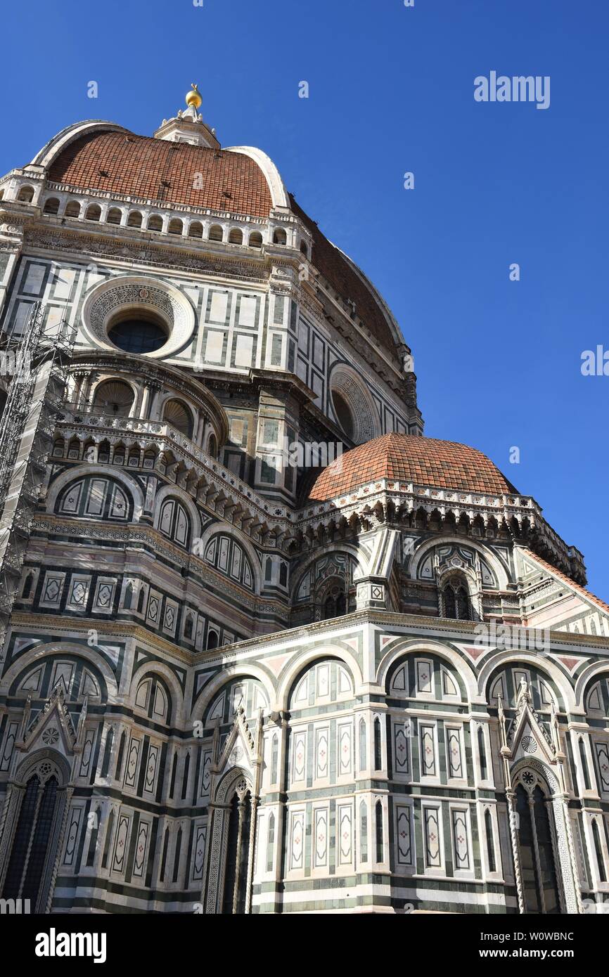 facades of the monumental buildings of the city of Florence in Italy ...