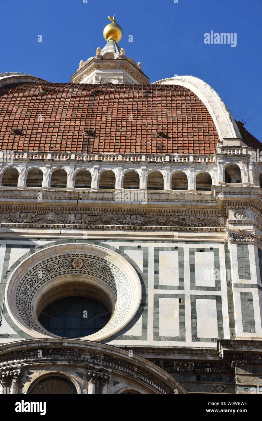 facades of the monumental buildings of the city of Florence in Italy ...