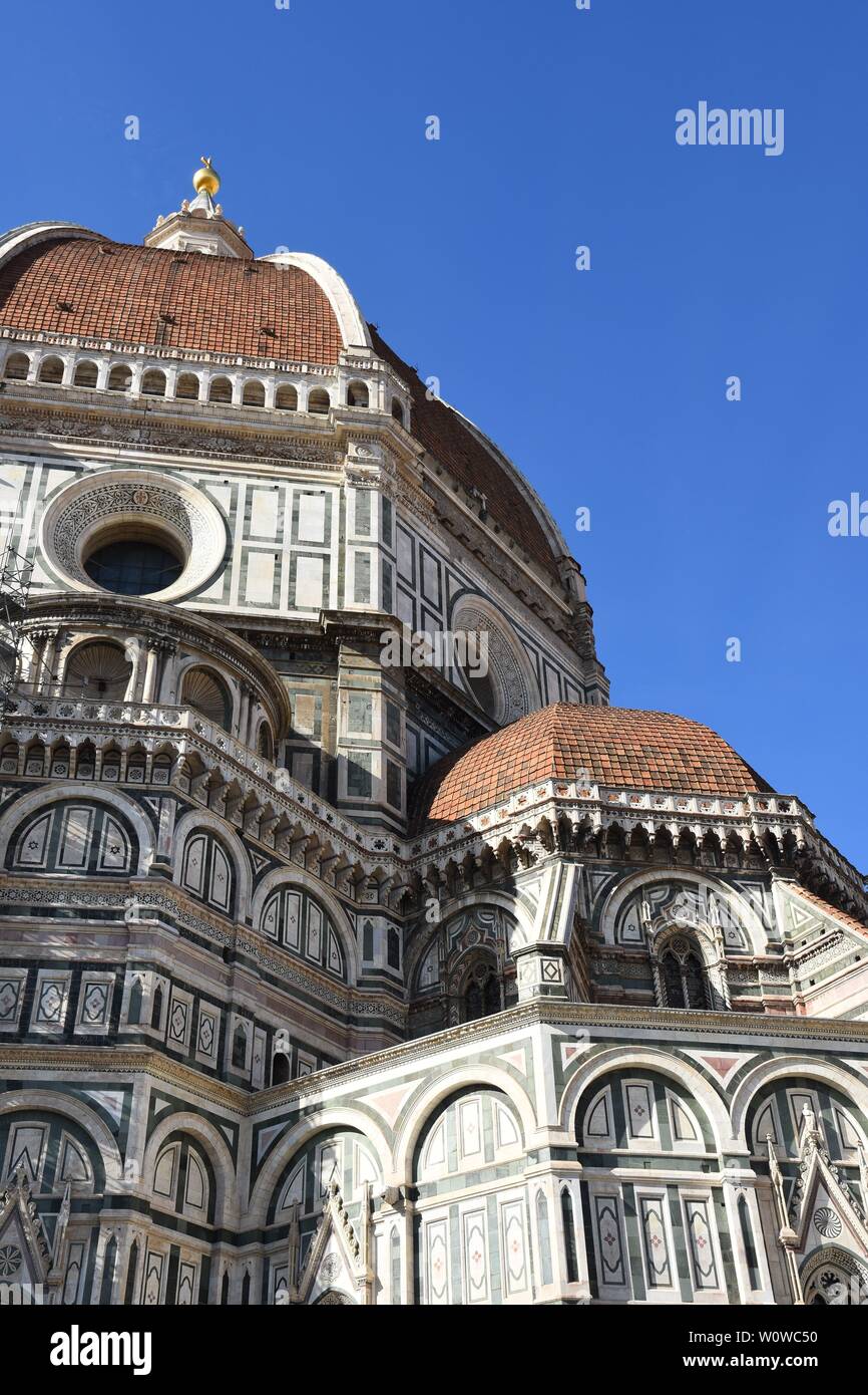 facades of the monumental buildings of the city of Florence in Italy ...
