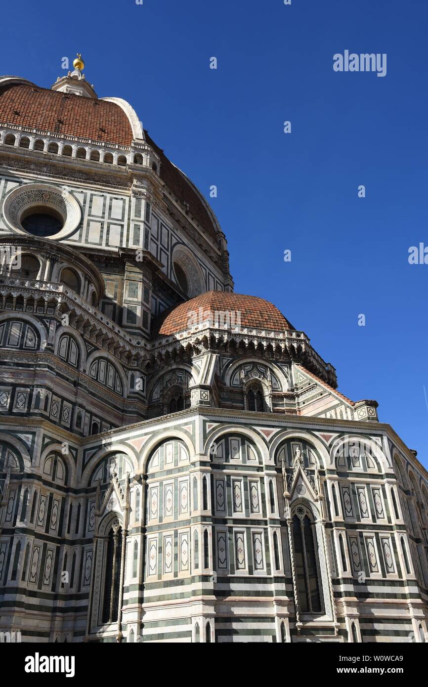 facades of the monumental buildings of the city of Florence in Italy ...