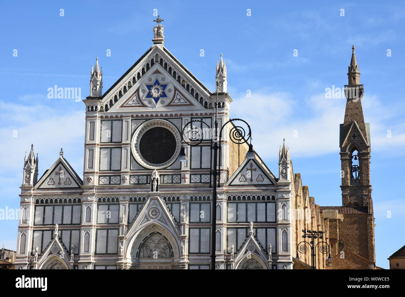 facades of the monumental buildings of the city of Florence in Italy ...
