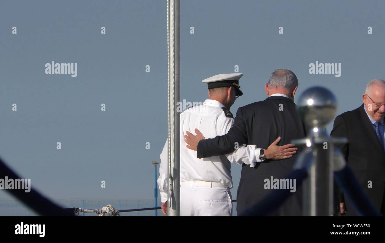 HAIFA, ISRAEL - JANUARY 12, 2016: PM, Benjamin Netanyahu, Commander of ...