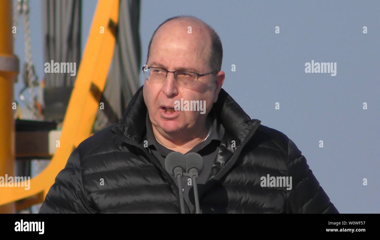 HAIFA, ISRAEL - JANUARY 12, 2016: Moshe Ya'alon, Minister of Defence ...