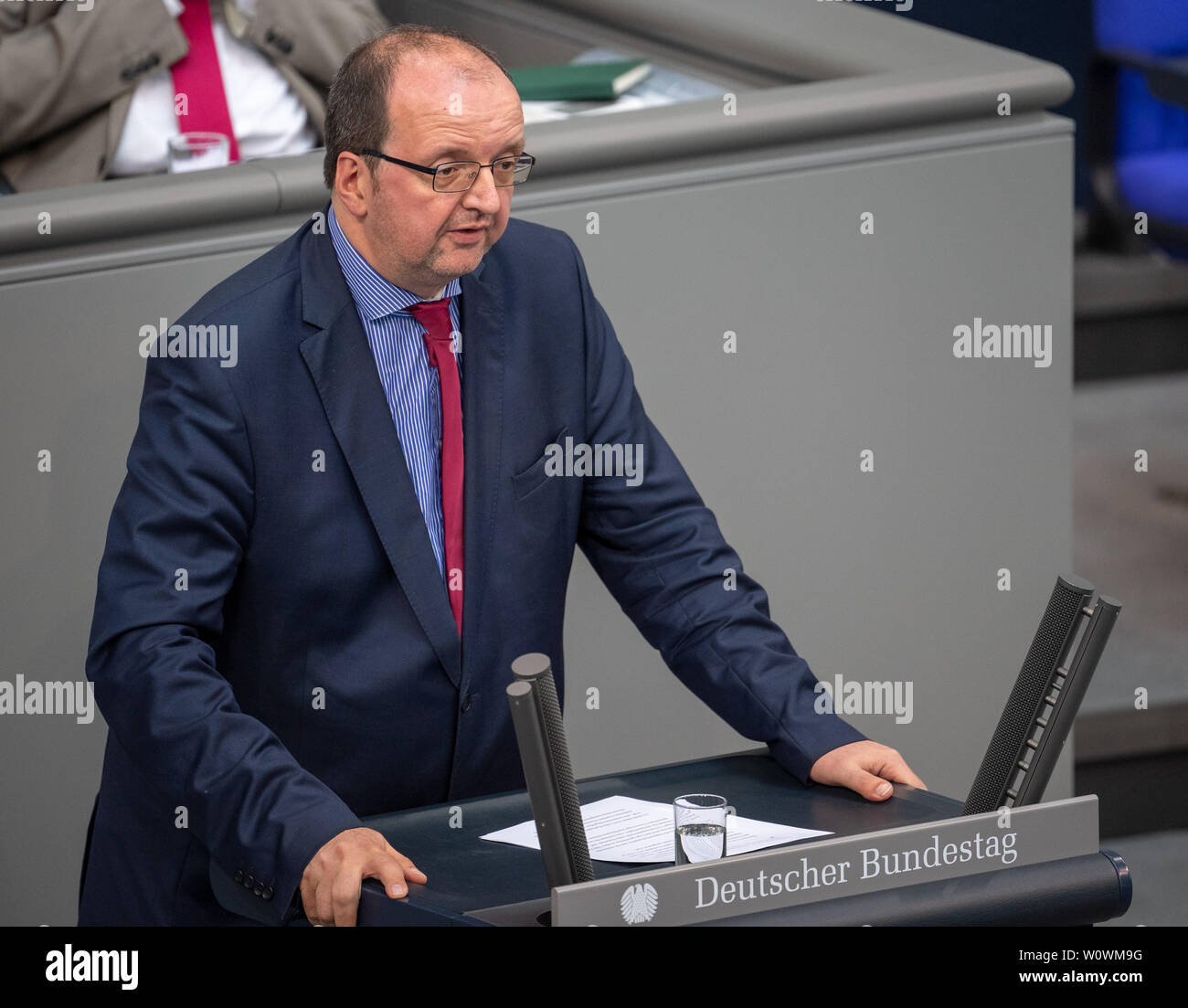Berlin, Germany. 28th June, 2019. Thomas Lutze (The Left) speaks in the ...