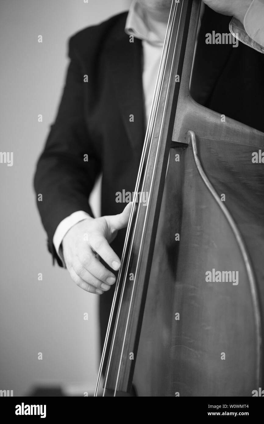 Musician playing contrabass Stock Photo - Alamy