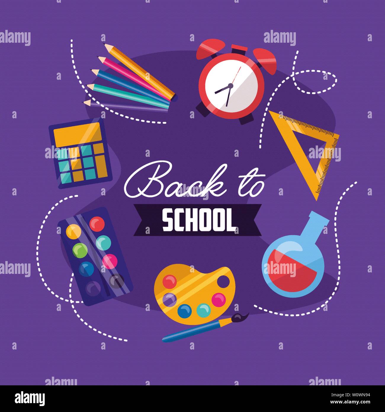 back to school supplies Stock Vector Image & Art - Alamy